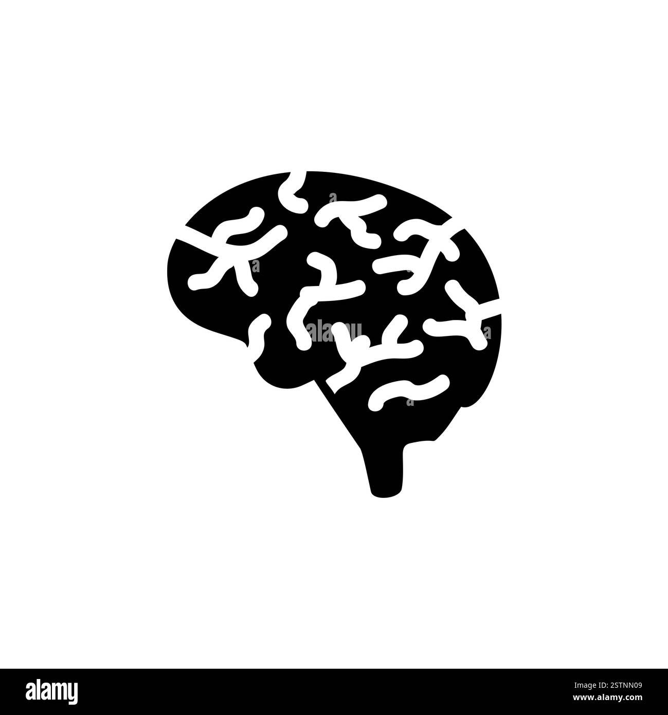 Brain, Human Mind Organ, Anatomy, Intellect Solid Flat Vector Icon ...