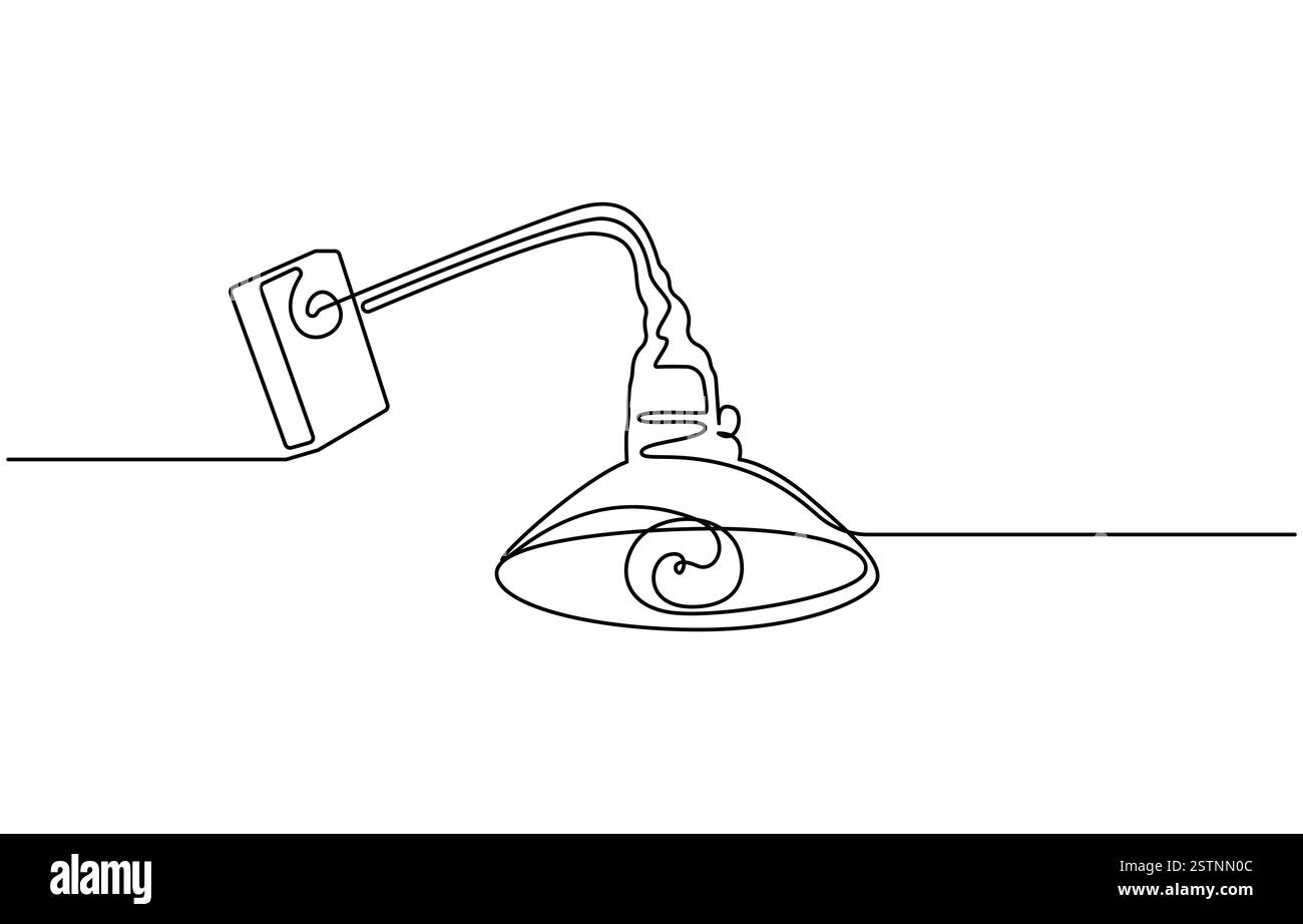wall lamp one line art drawing Stock Vector Image & Art - Alamy