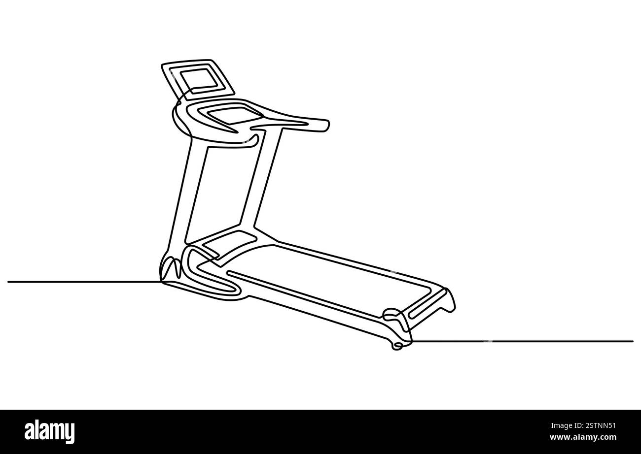 This is a one line drawing of a young energetic woman running and ...