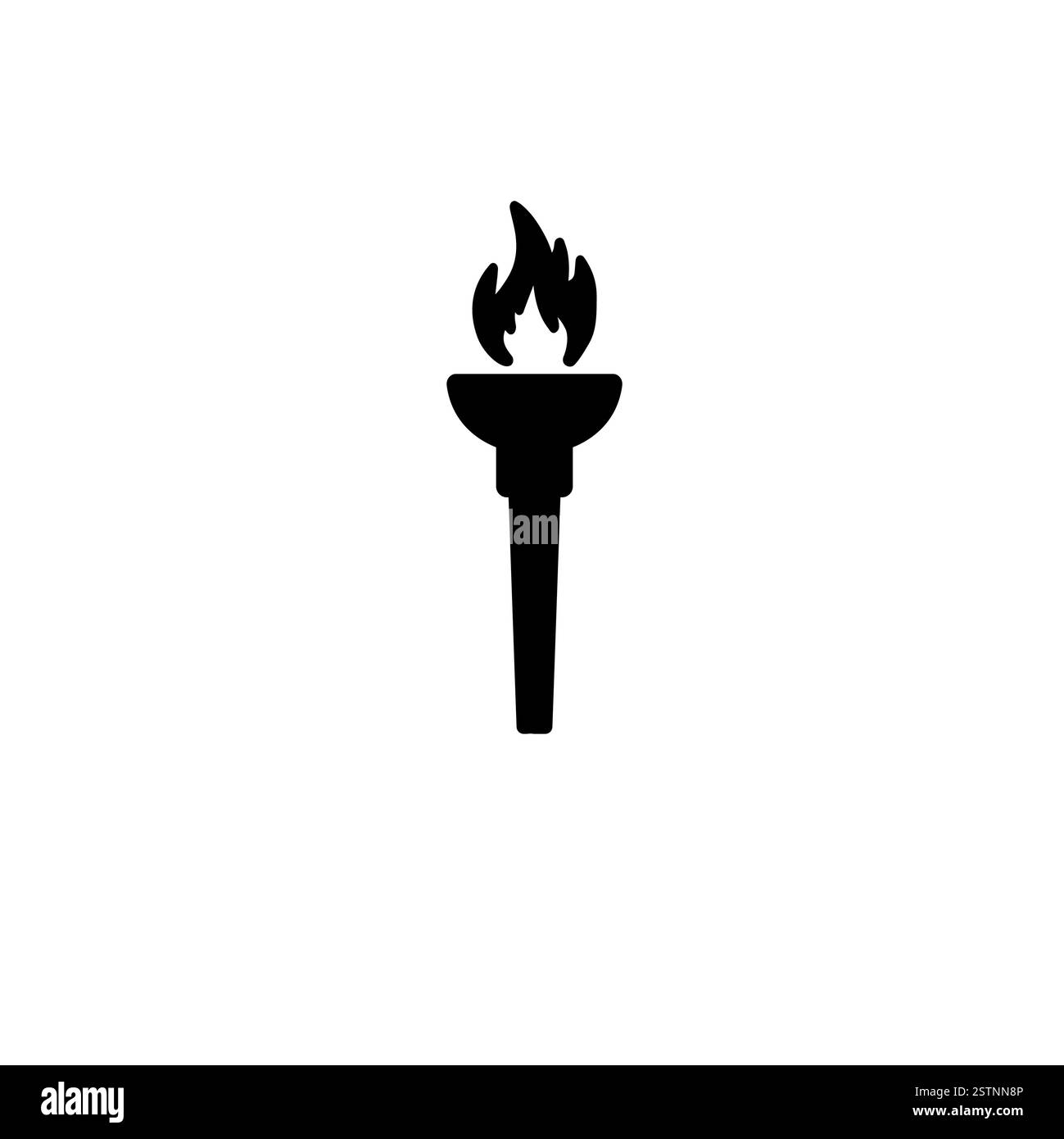 Flaming Torch, Olympic Ceremonial Fire Solid Flat Vector Icon Isolated ...