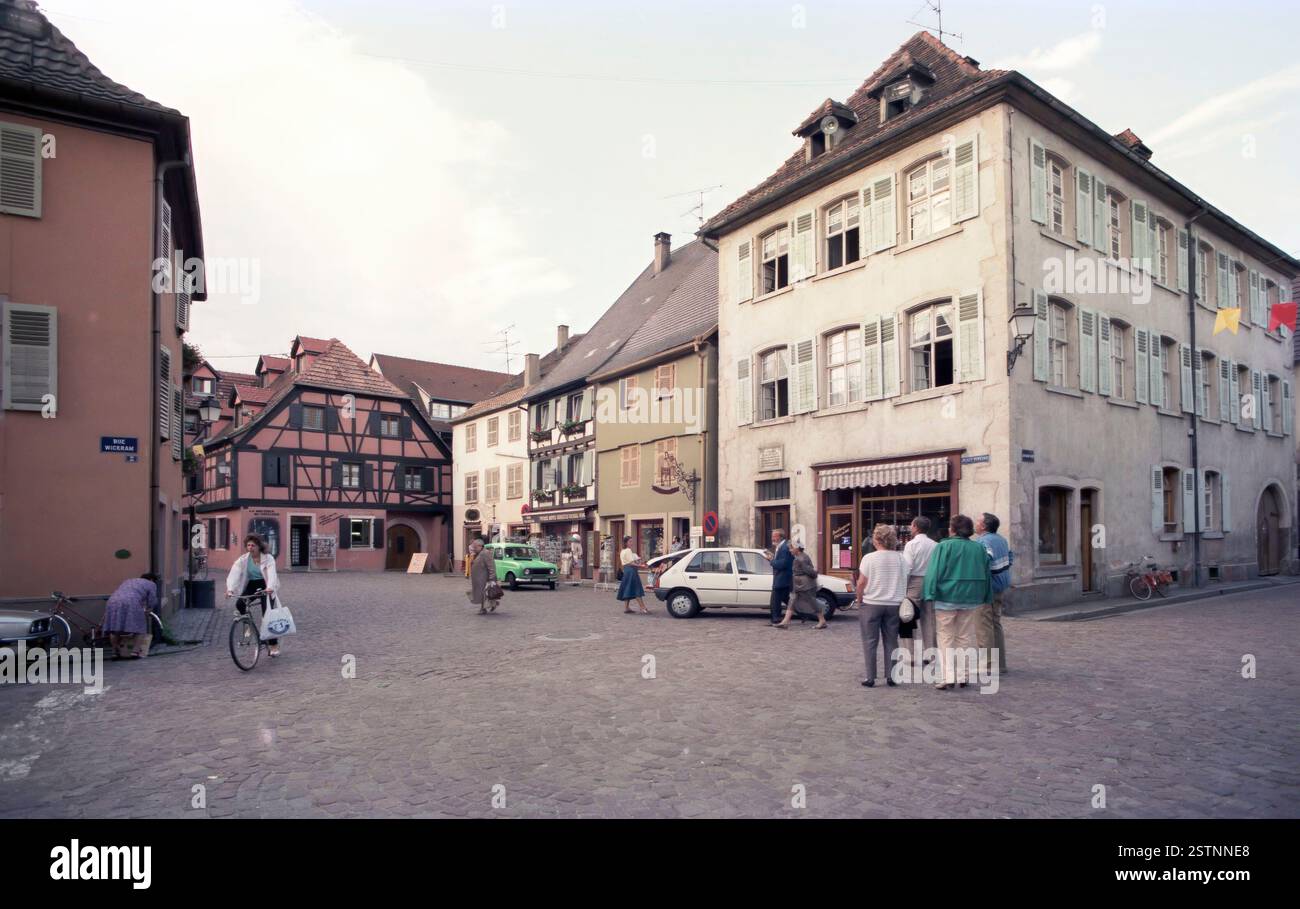 Village street scene in Alsace in Rural France in 1988 Stock Photo - Alamy