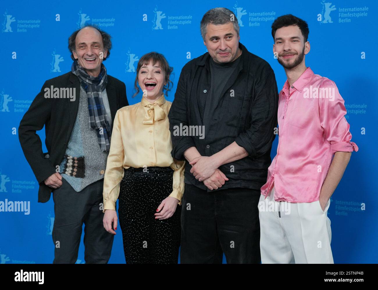 Berlin, Germany. 19th Feb, 2025. Actor Gabriel Spahiu (l-r), actress ...