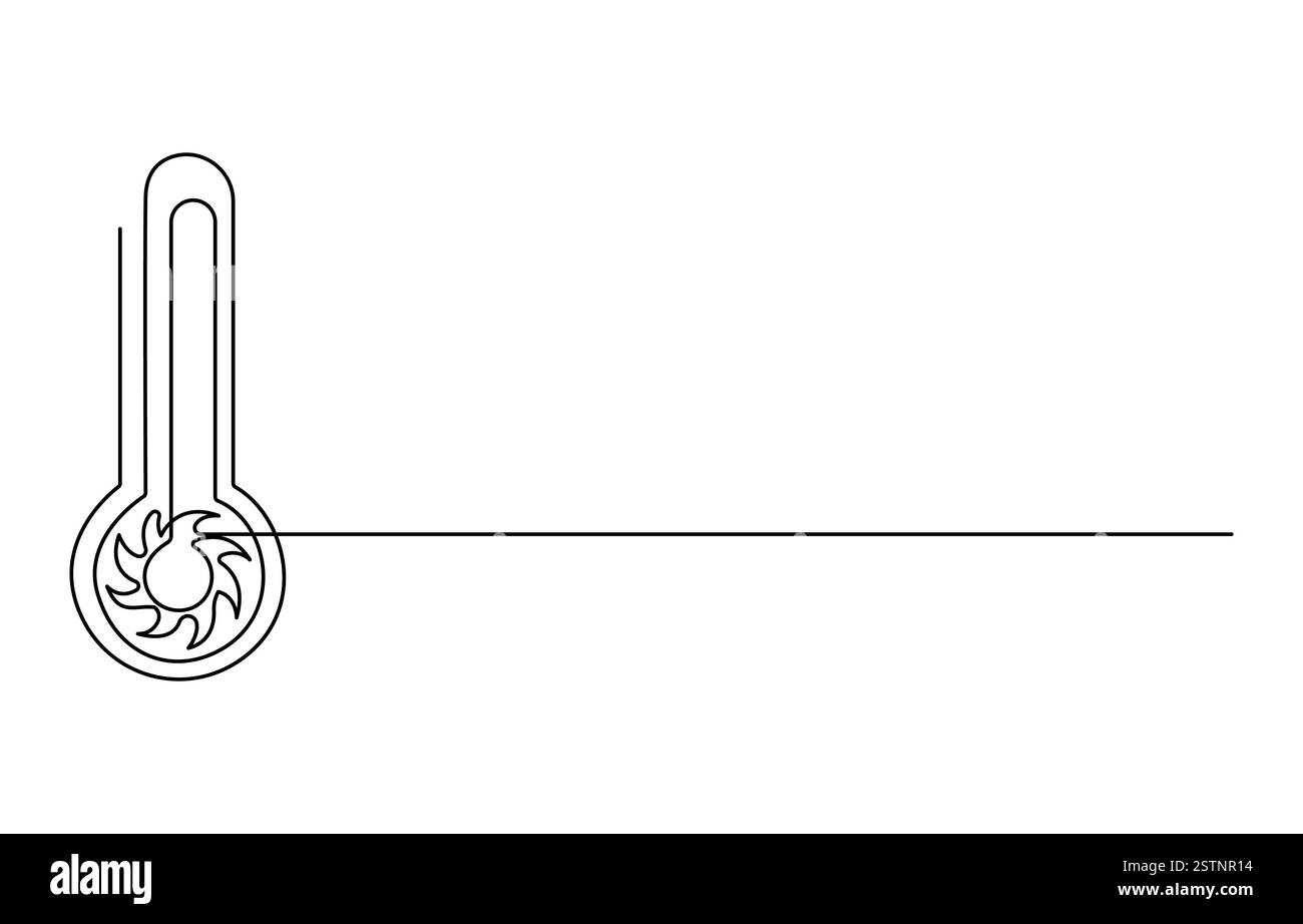 Continuous one line Thermometer showing high temperature Stock Vector Image & Art - Alamy