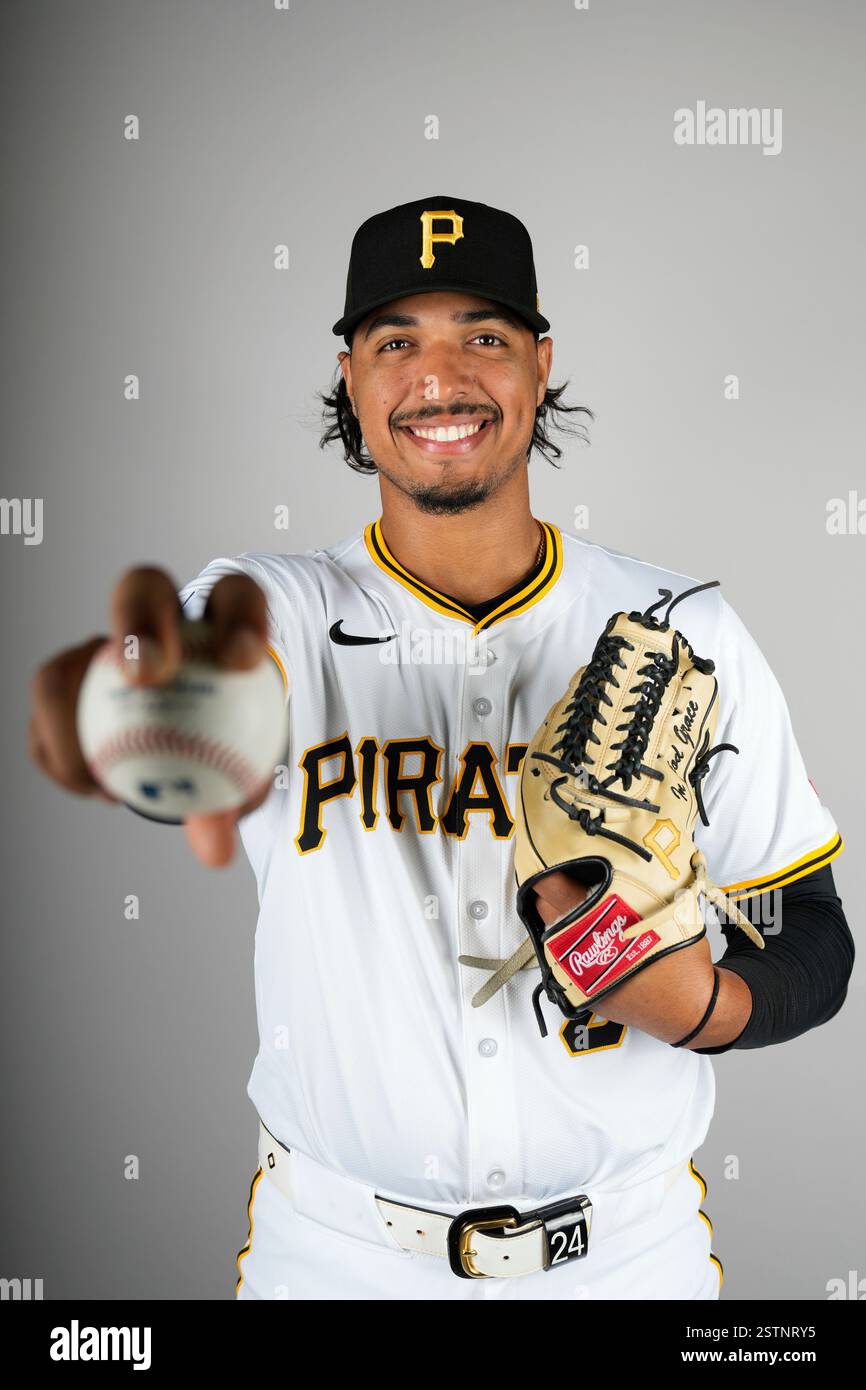 This is a 2025 photo of pitcher Jordan Oviedo of the Pittsburgh Pirates ...