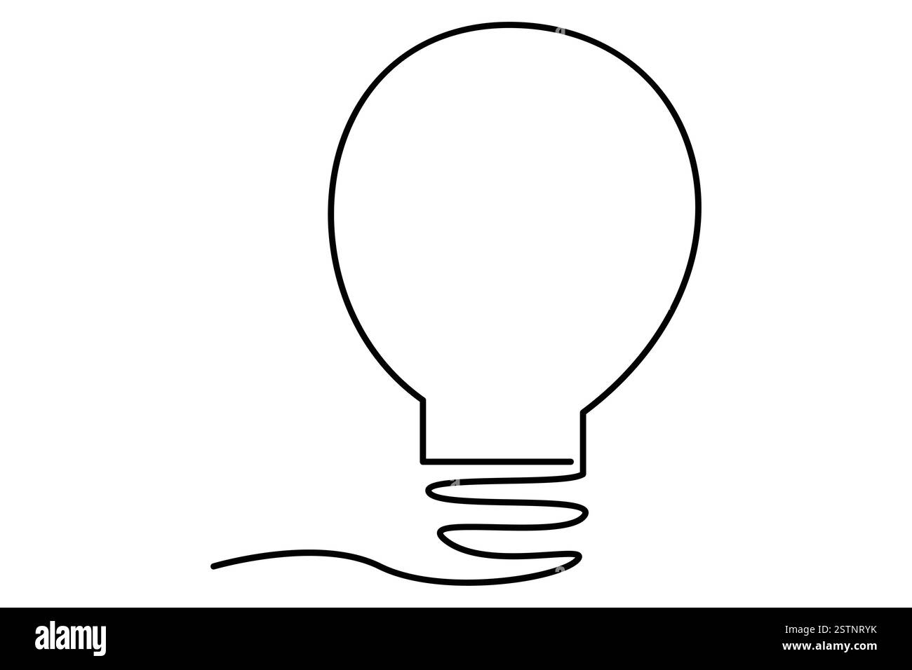 Light bulb isolated on white light bulb one line outline vector art ...