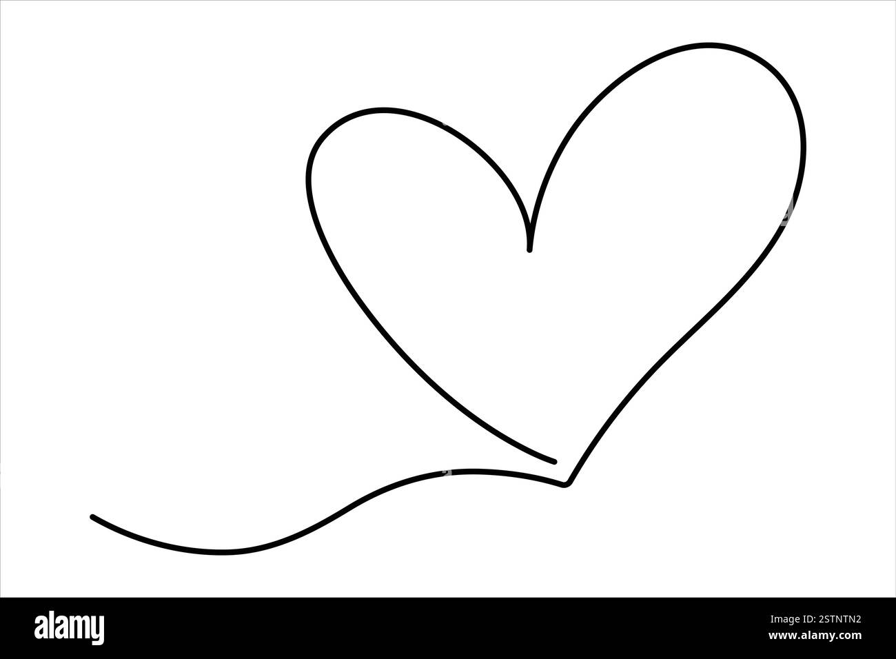 Continuous one line Heart and love sign symbol drawing Isolated on ...