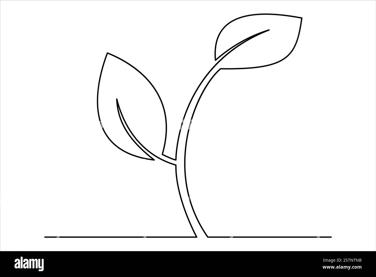 Continuous one line drawing of plant growth processing from seed ...