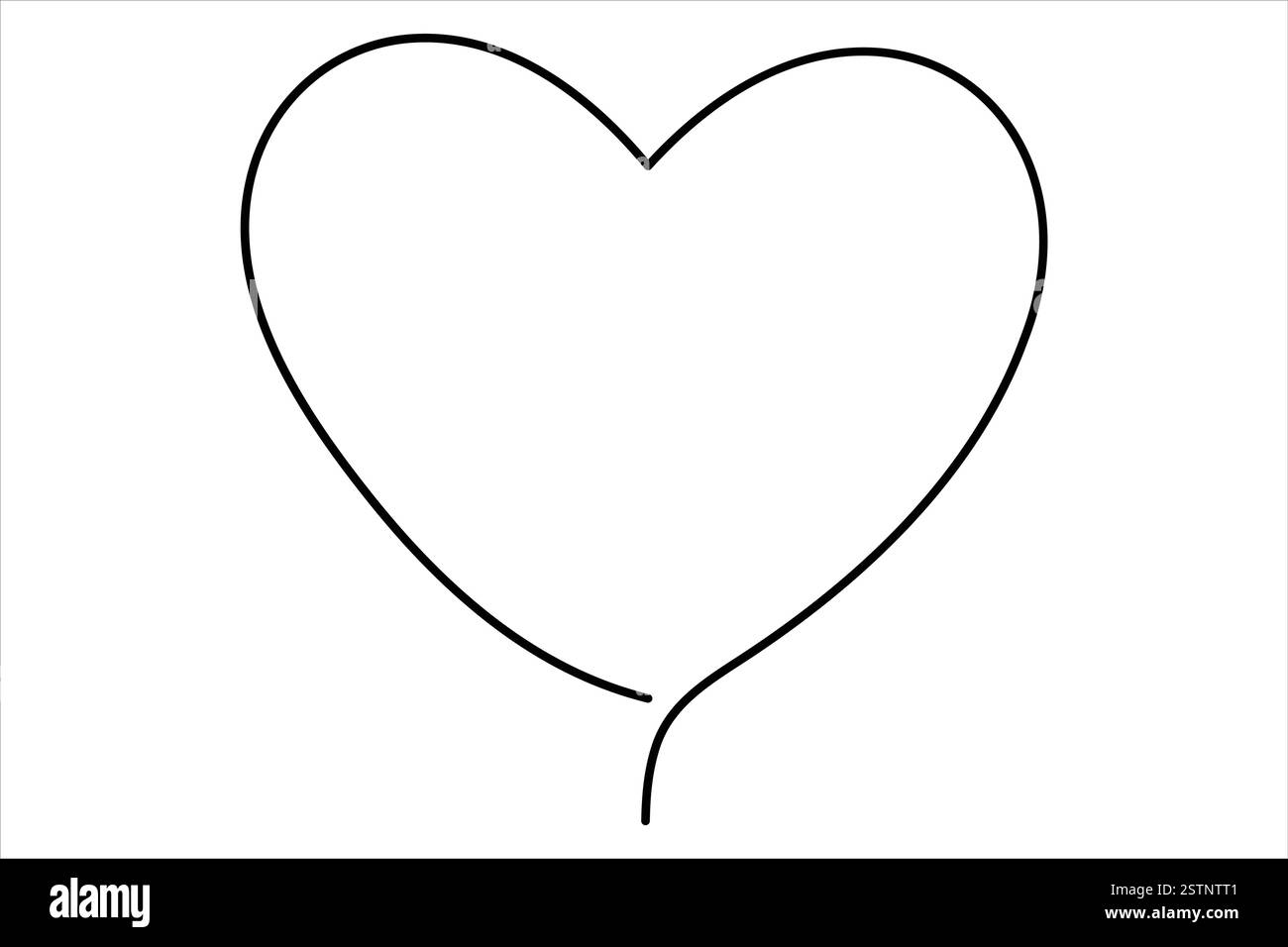 Continuous one line Heart and love sign symbol drawing Isolated on ...