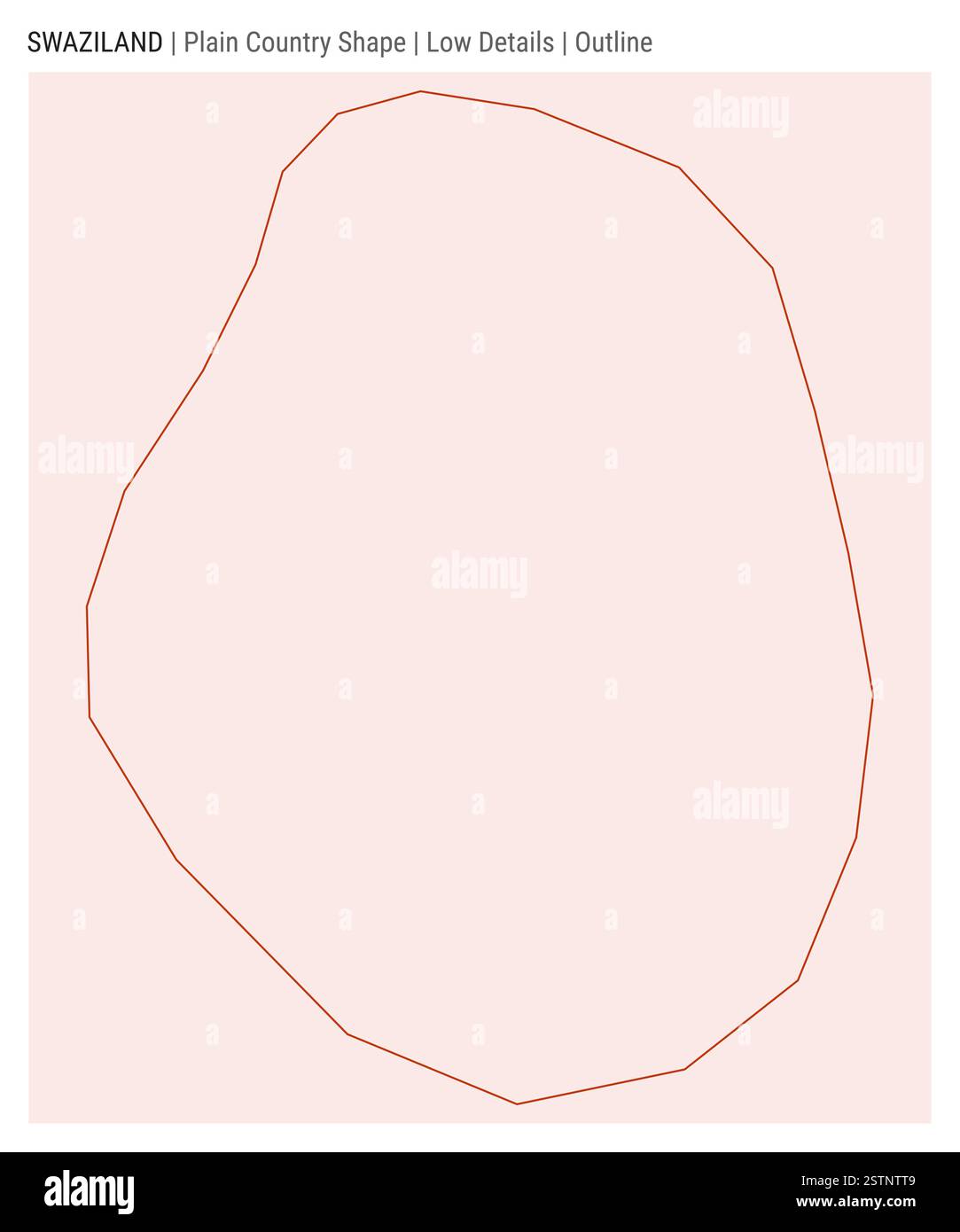 Swaziland plain country map. Low details. Outline style. Shape of ...