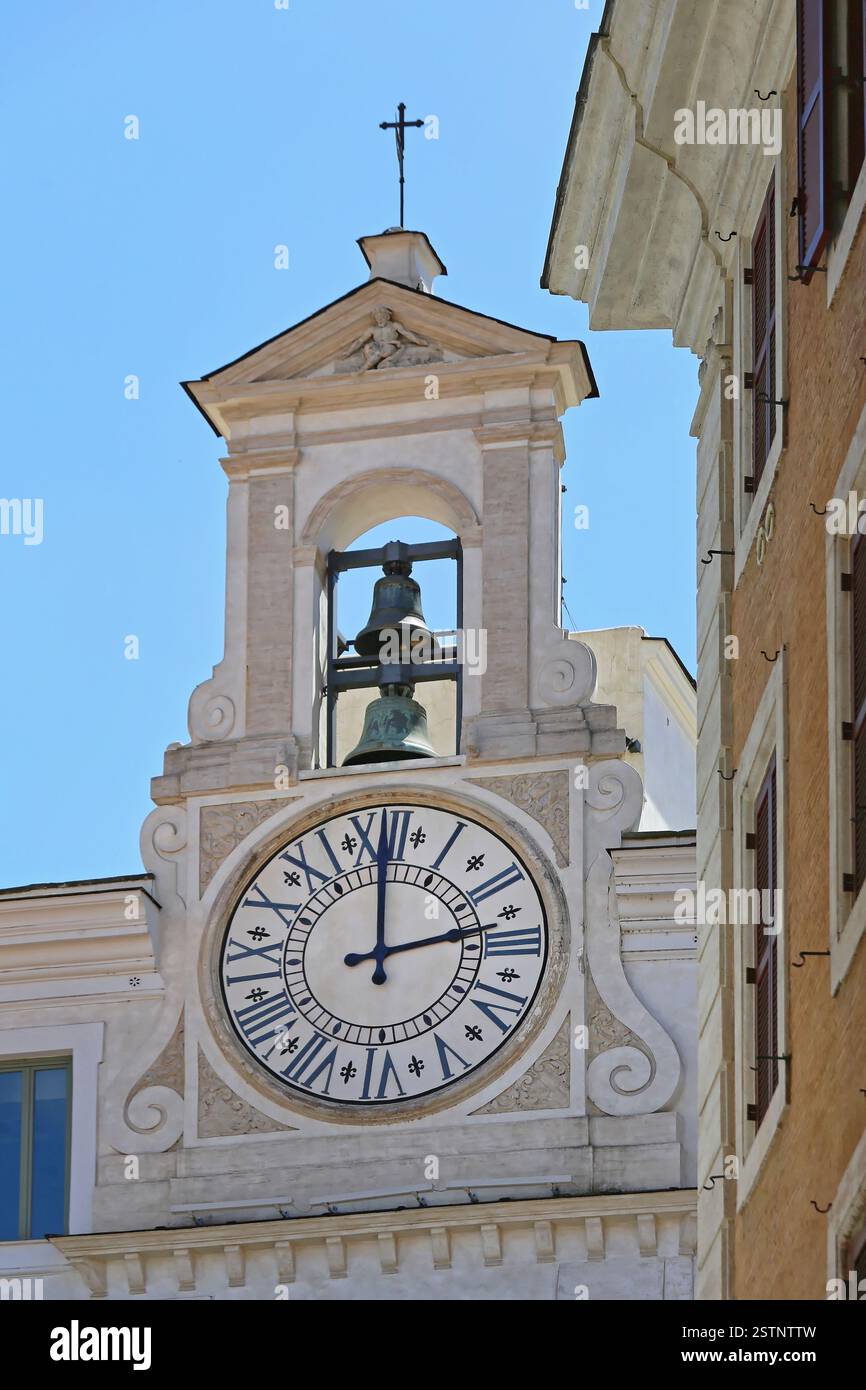Church Clock Rome Stock Photo - Alamy