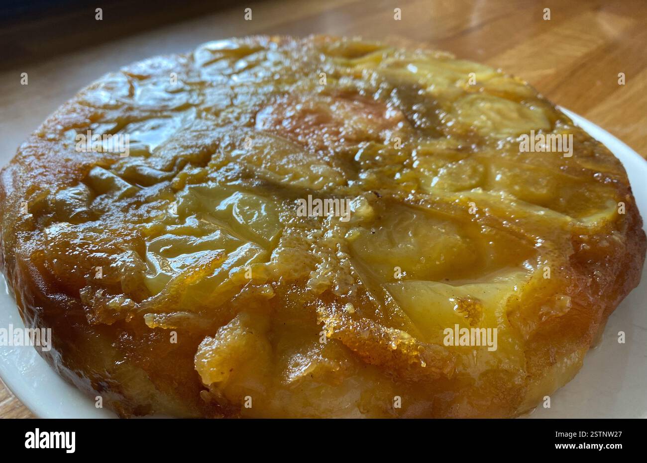 Tarte Tatin, a classic French upside-down caramelized apple tart Stock ...