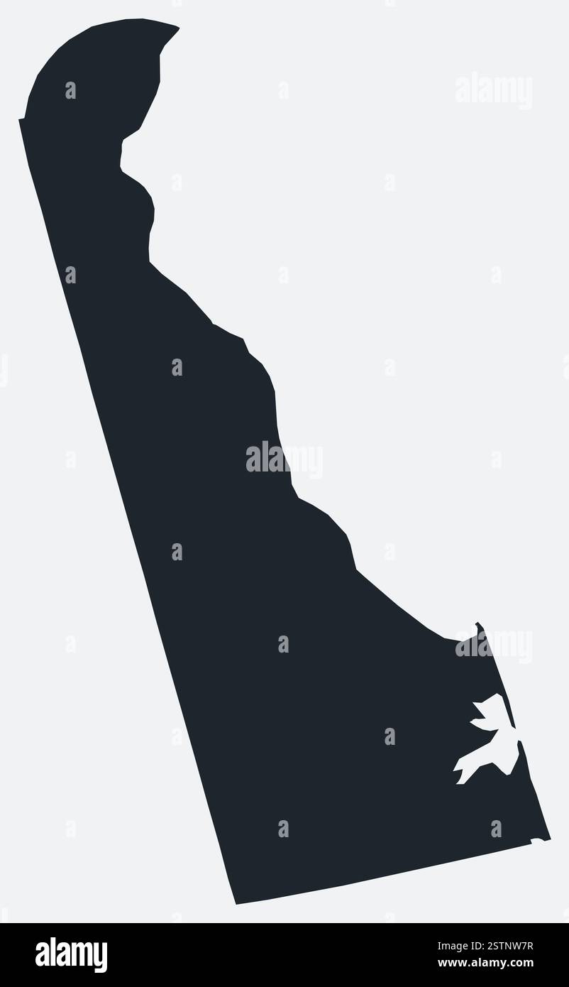 Delaware map. Just a simple border map. Shape of the state. Flat blank ...