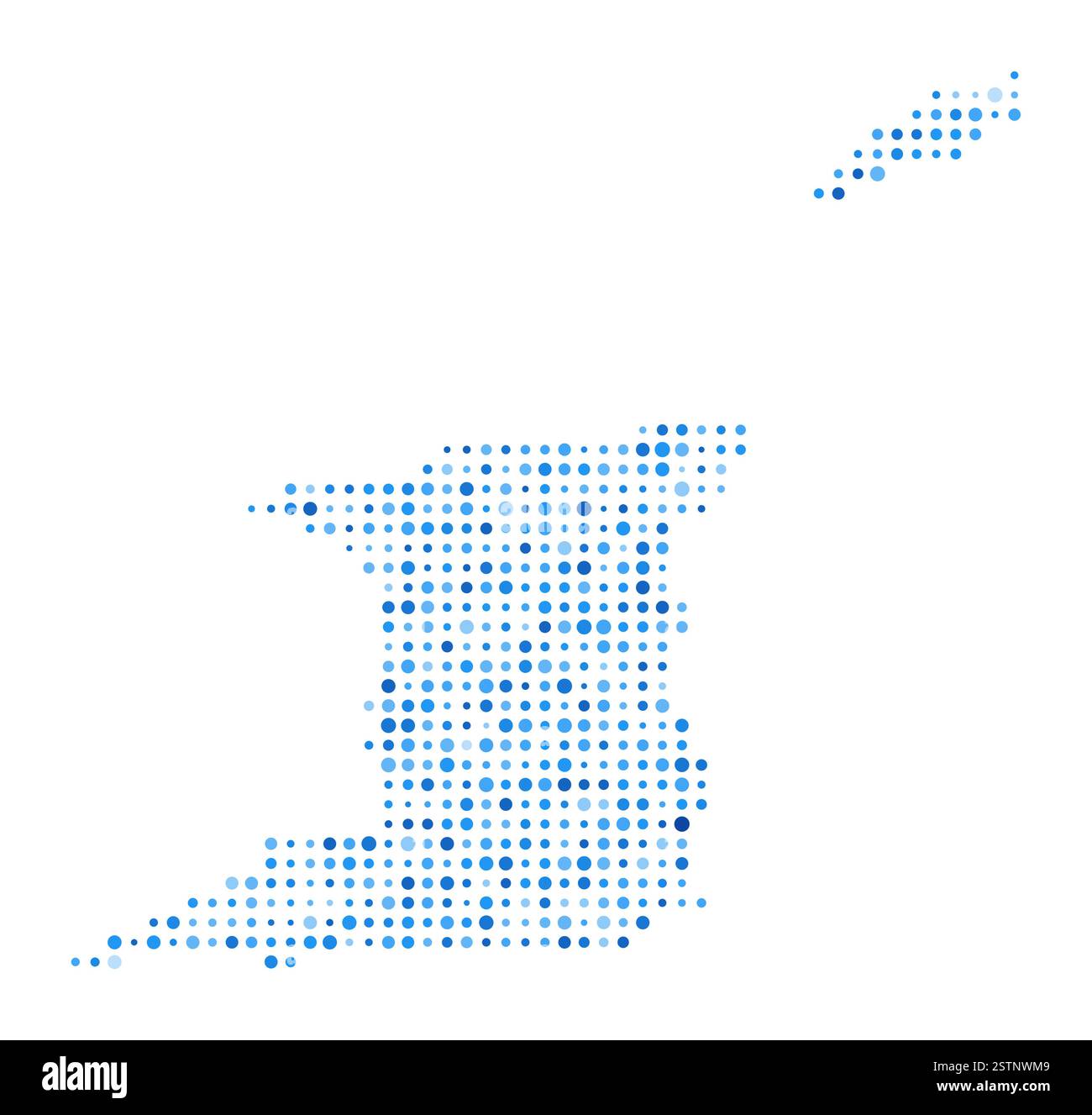 Trinidad and Tobago Dot Map. Country Digital Style Shape. Trinidad and ...