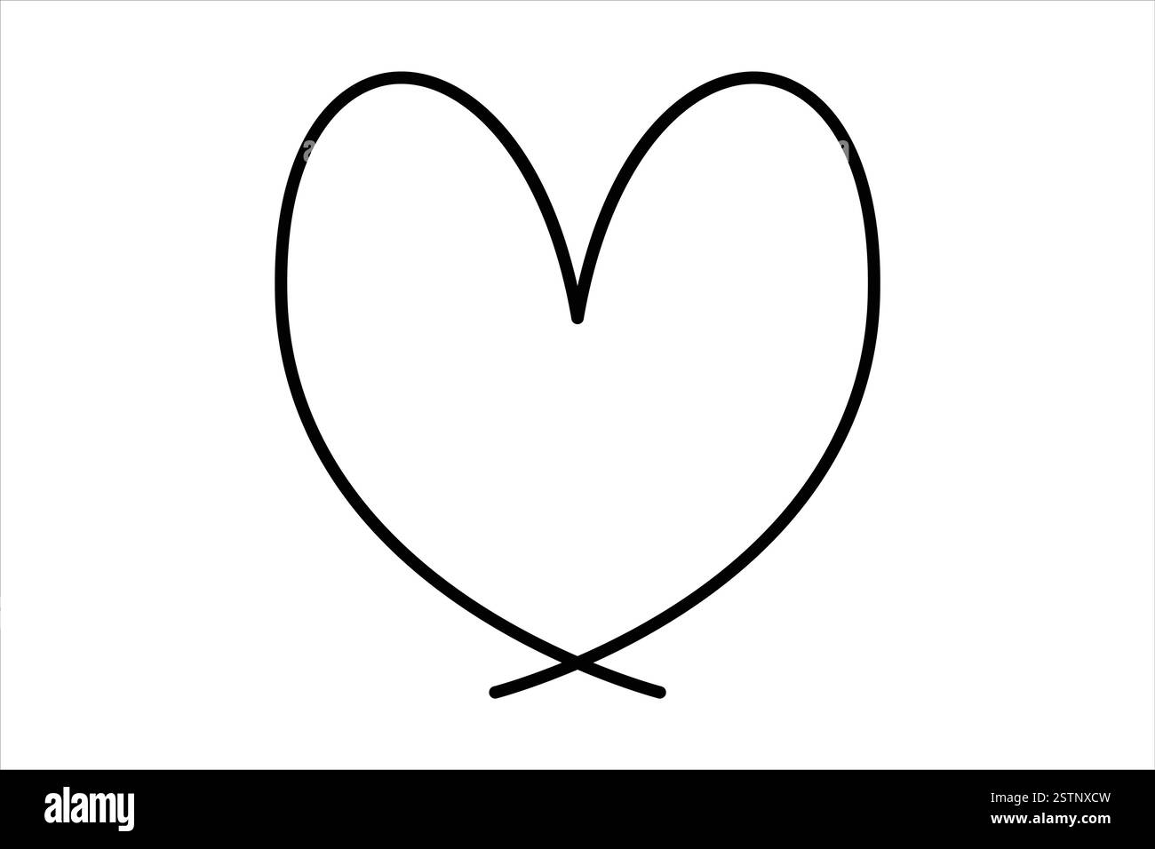 Continuous one line Heart and love sign symbol drawing Isolated on ...