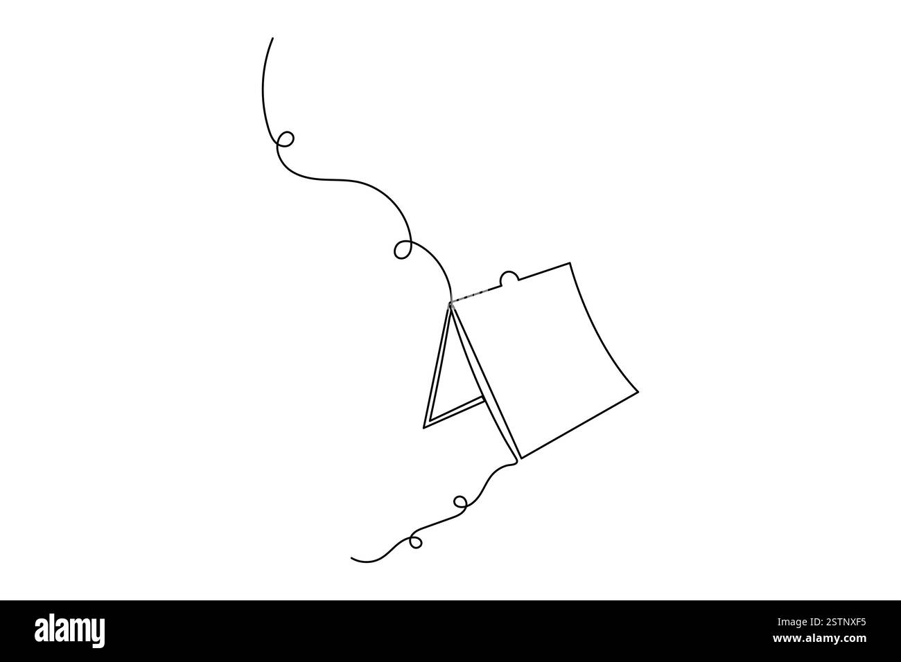 Table calendar one line drawing of minimalist vector icon with black ...