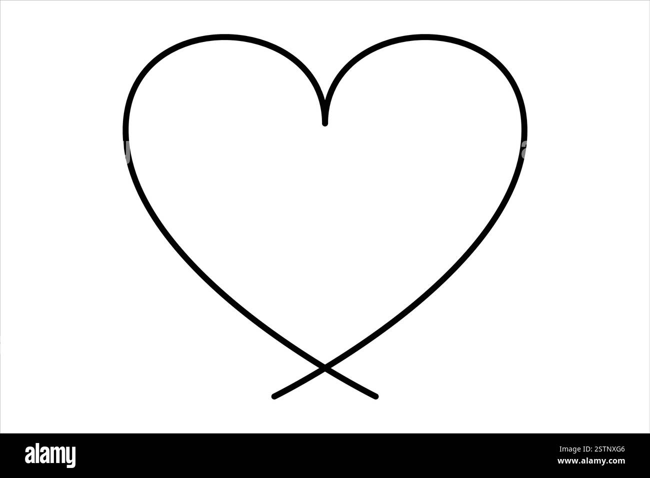 Continuous one line Heart and love sign symbol drawing Isolated on ...