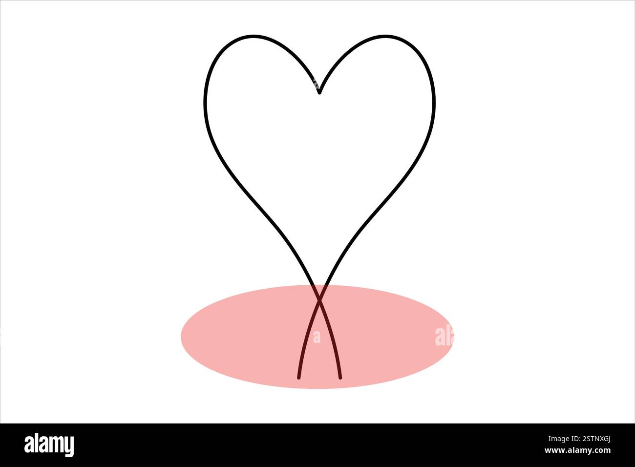 Continuous one line Heart and love sign symbol drawing Isolated on ...