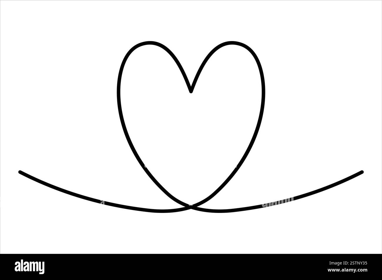 Continuous one line Heart and love sign symbol drawing Isolated on ...