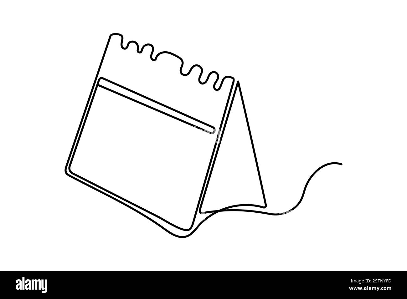 Table calendar one line drawing of minimalist vector icon with black ...