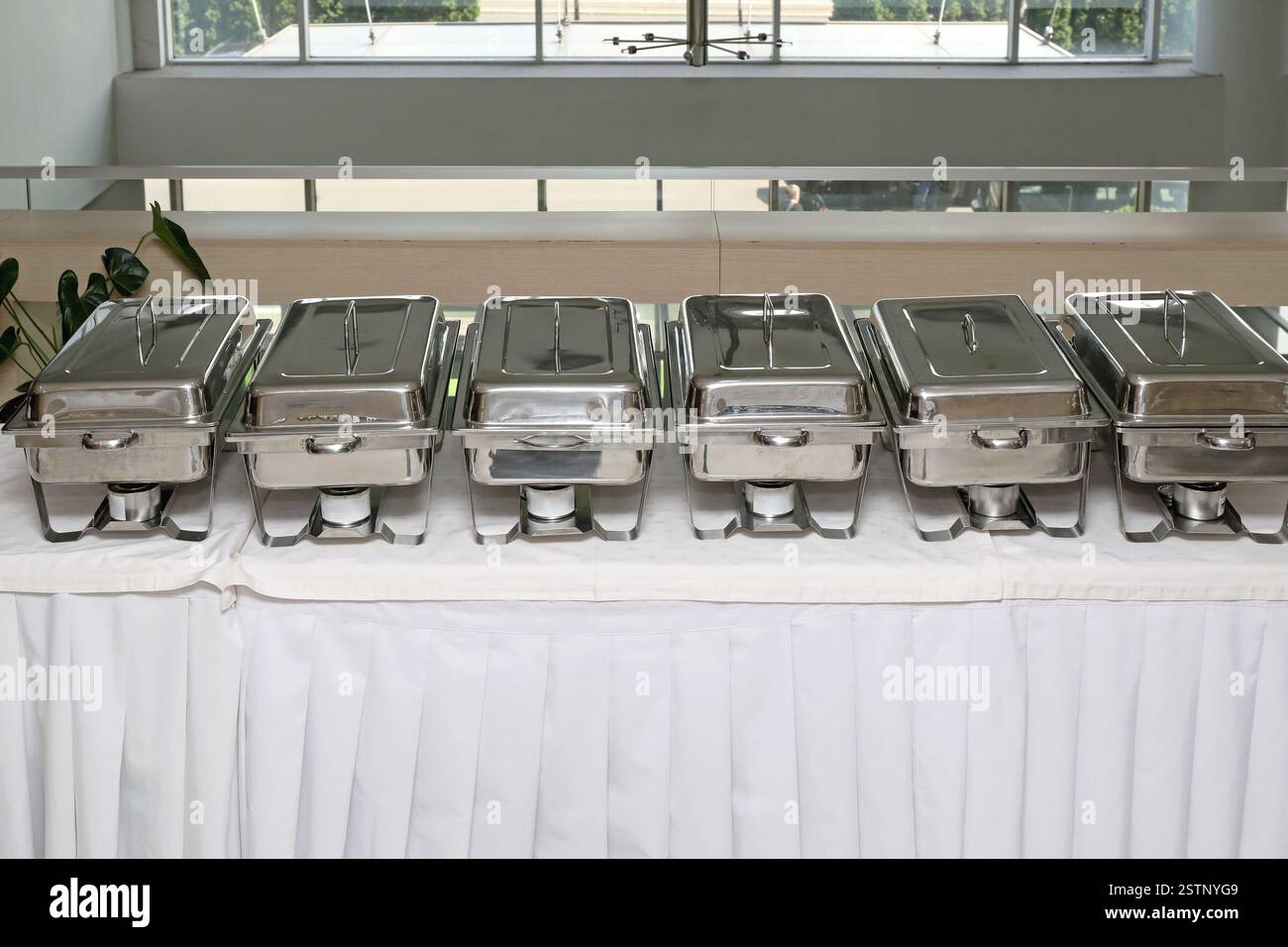 Silver Food Warmers Stock Photo - Alamy