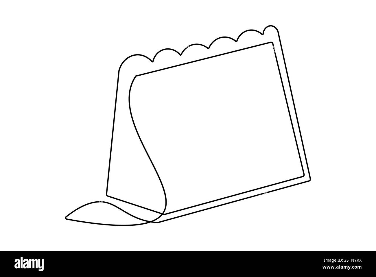 Table calendar one line drawing of minimalist vector icon with black ...