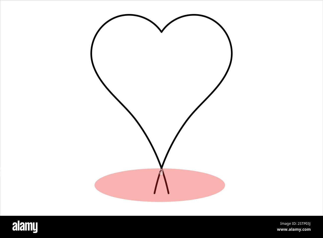 Continuous one line Heart and love sign symbol drawing Isolated on ...