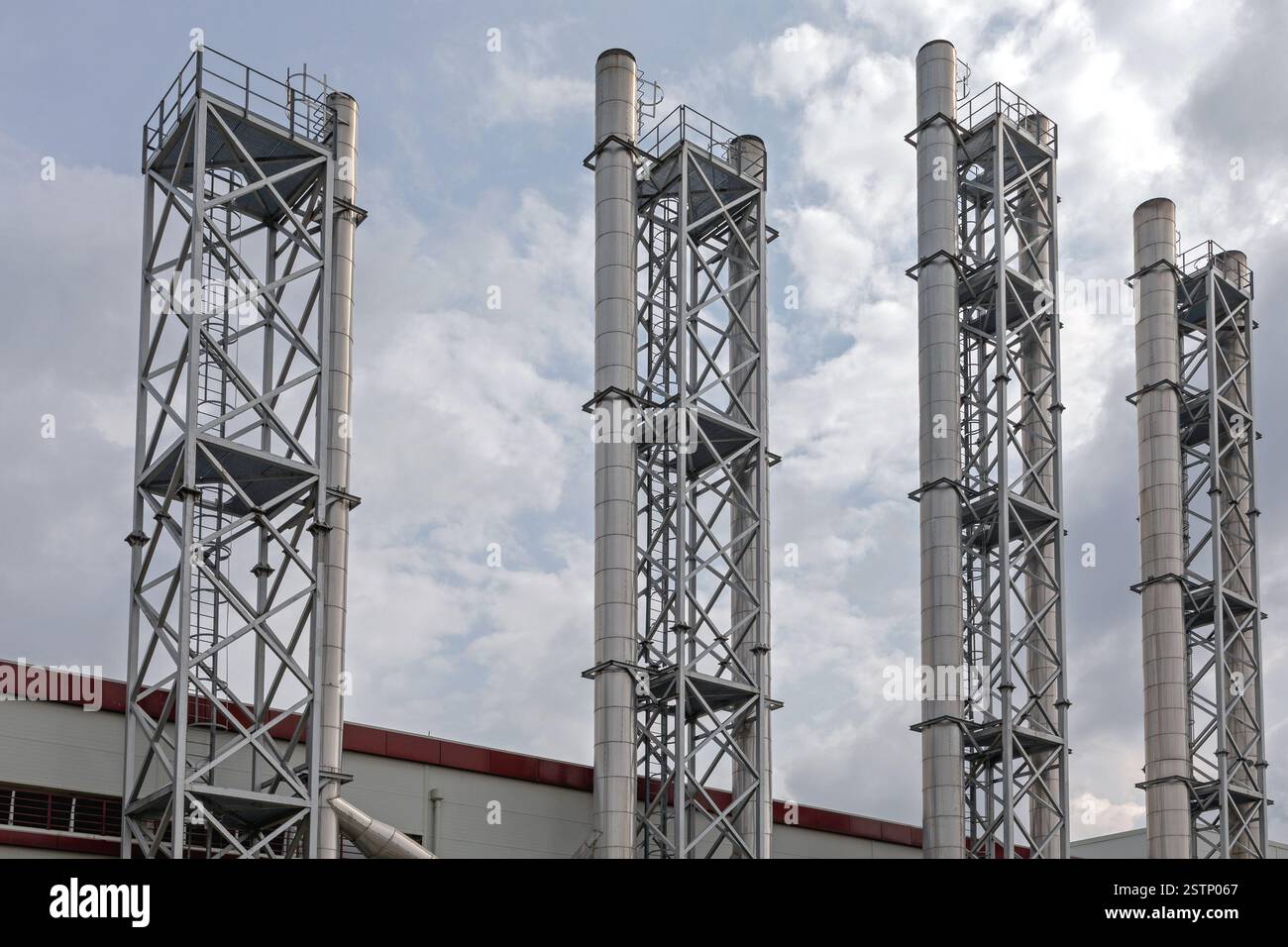 Chimney Tower Structure at Heating Plant Building Stock Photo - Alamy