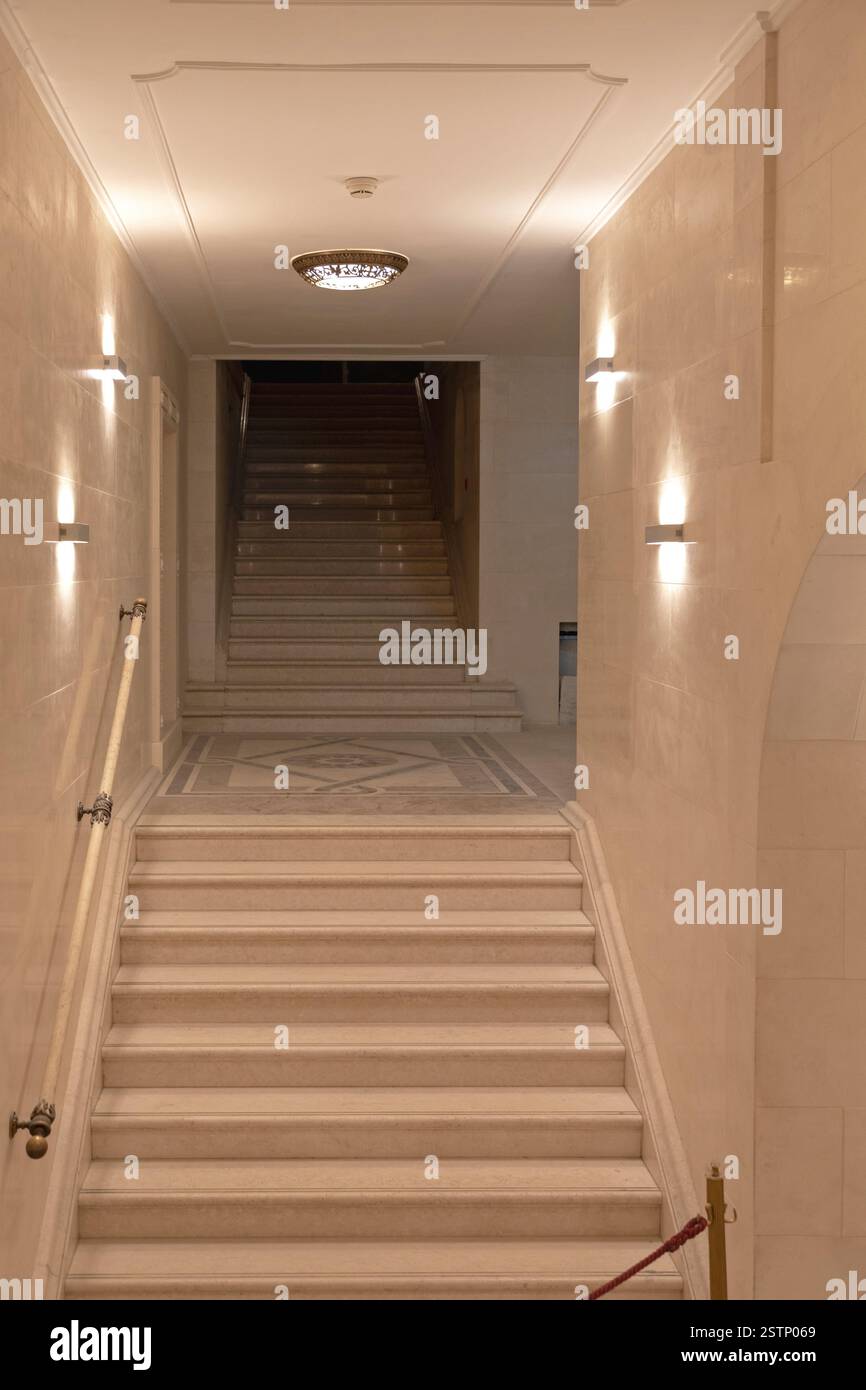 White Marble Stairs to Underground Church Crypt Stock Photo - Alamy