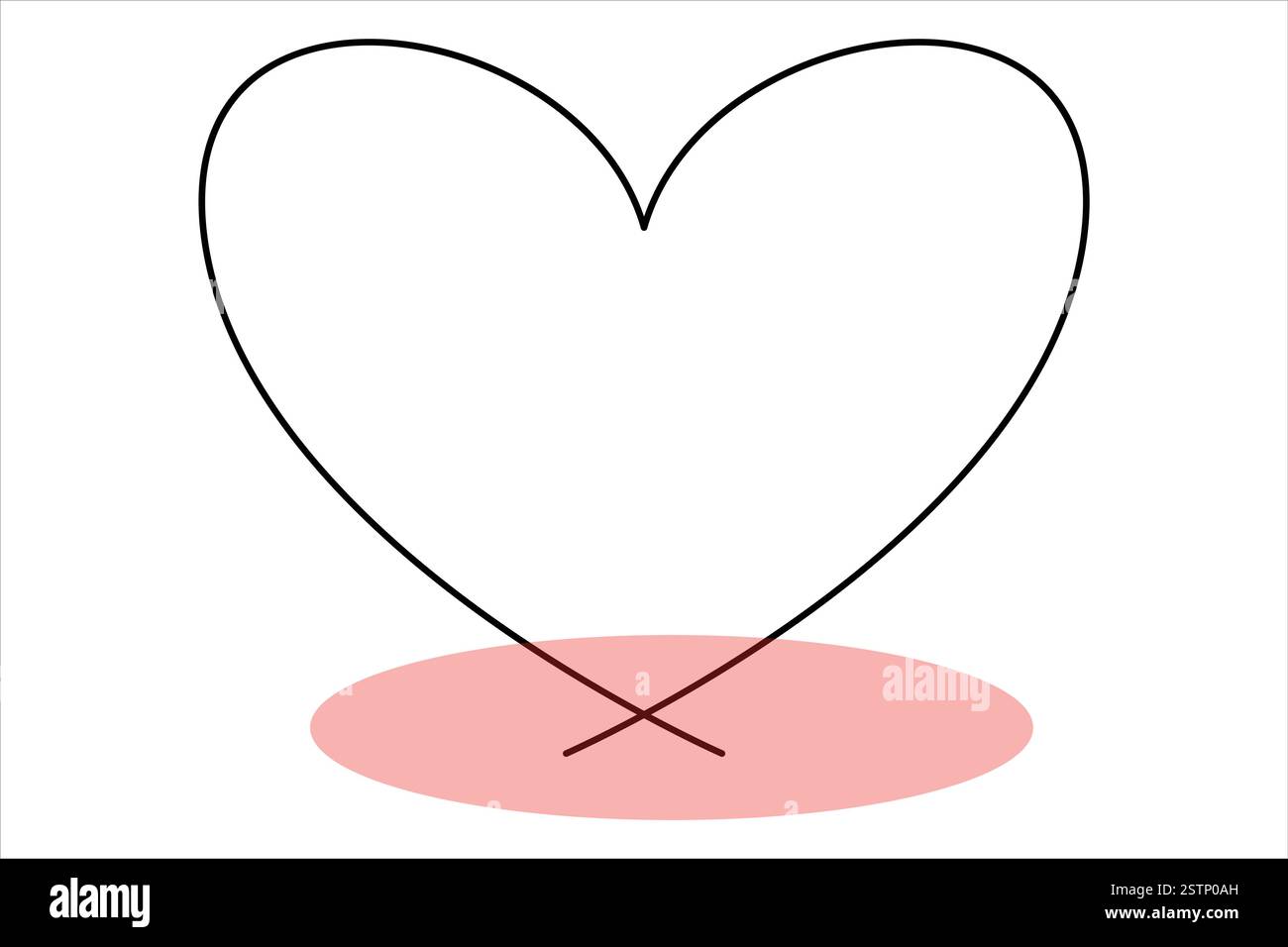 Continuous one line Heart and love sign symbol drawing Isolated on ...