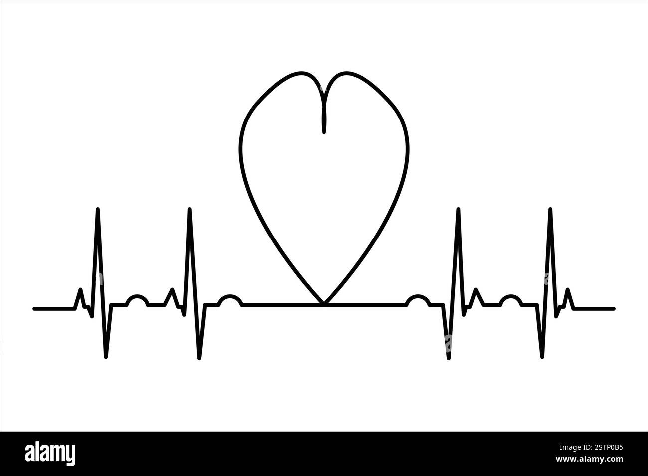 Continuous one line Heart and love sign symbol drawing Isolated on ...