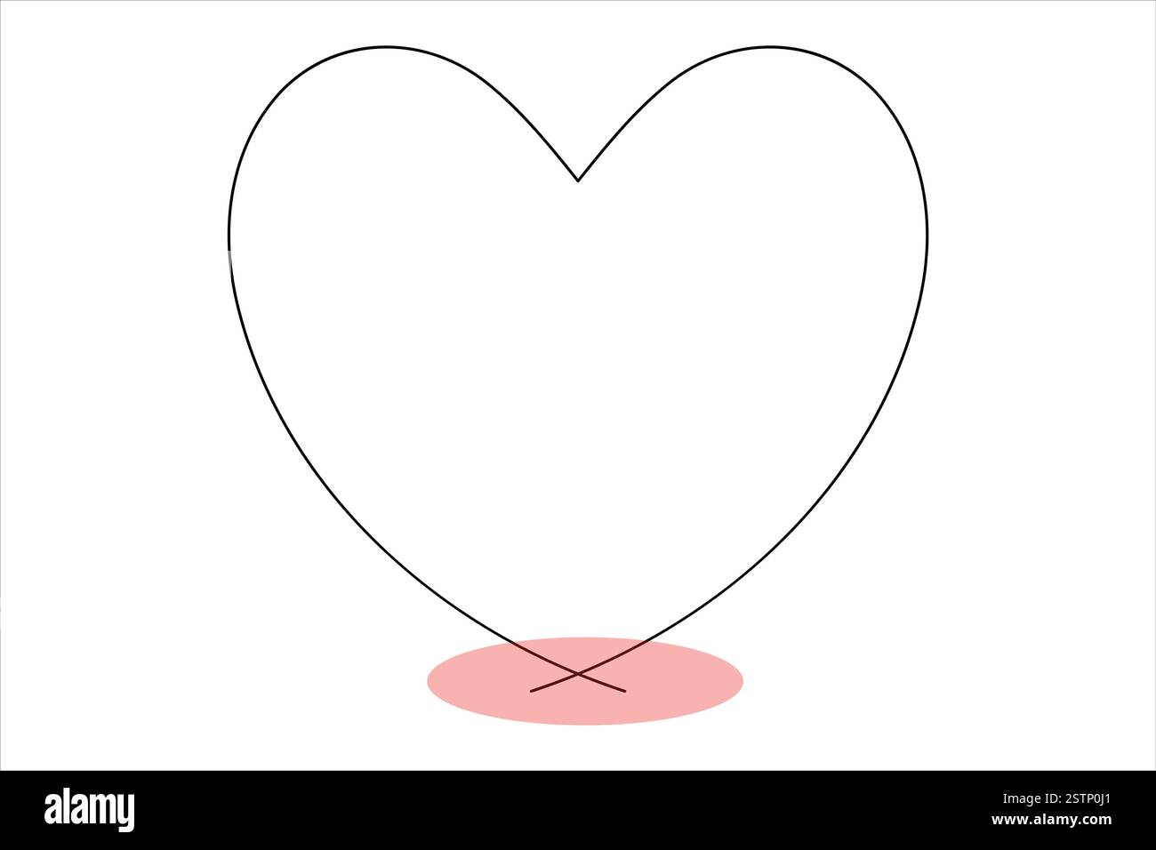 Continuous one line Heart and love sign symbol drawing Isolated on ...