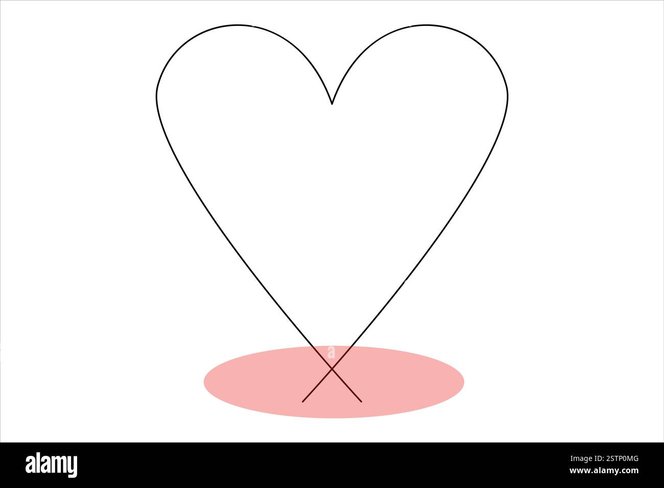 Continuous one line Heart and love sign symbol drawing Isolated on ...