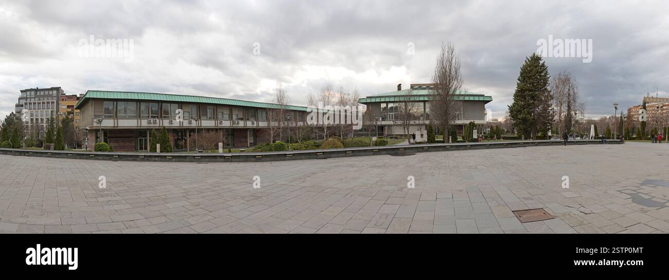 Long panorama of the national library in belgrade hi-res stock ...