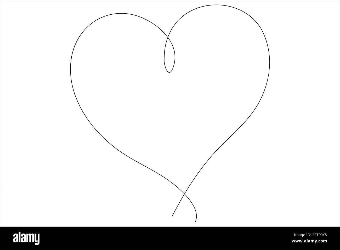 Continuous one line Heart and love sign symbol drawing Isolated on ...