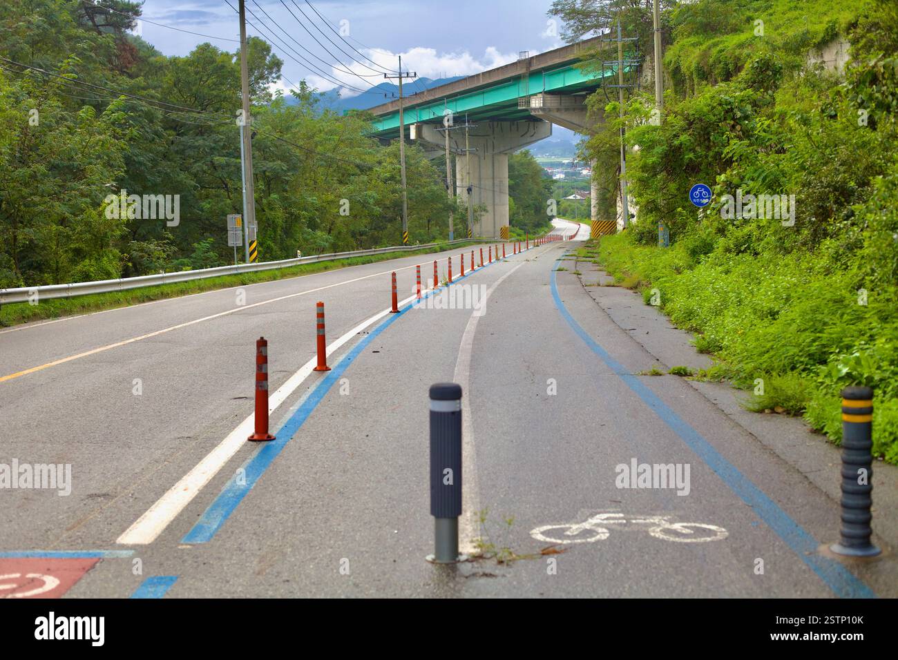 Goesan County, South Korea - September 10, 2020: A designated bicycle ...