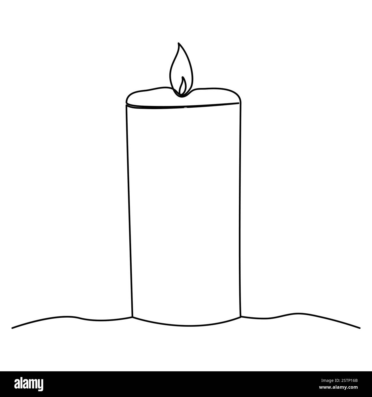 Continuous one line drawing of candle isolated on white Vector ...