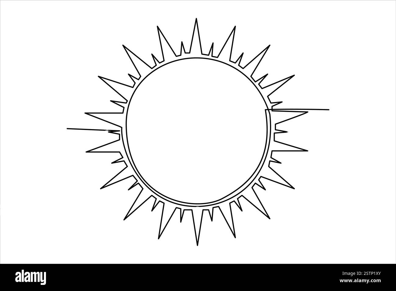 Continuous one line drawing of sun and sunrise, single line sketch ...