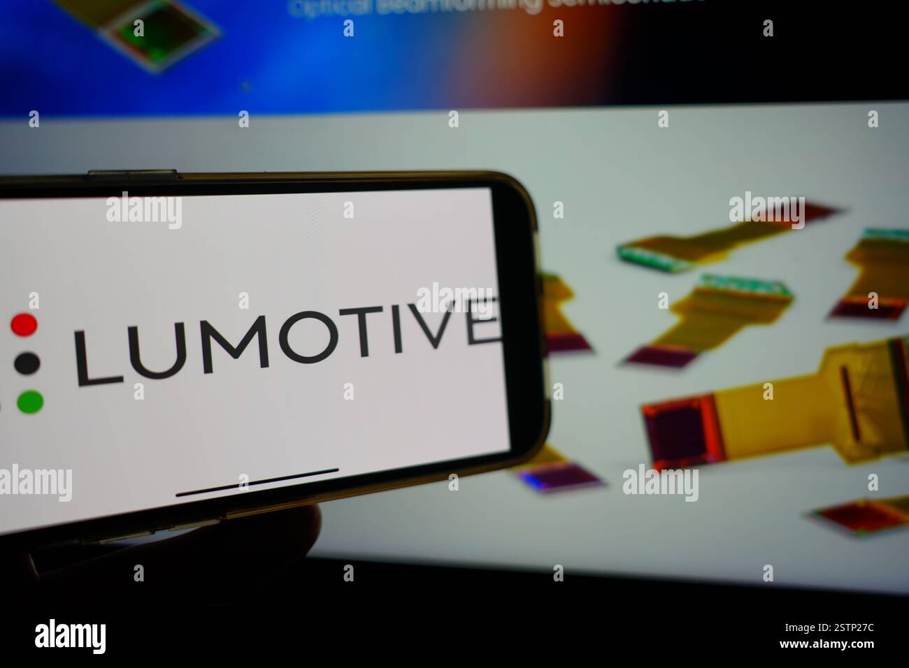 Roosendaal, The Netherlands - February 19, 2025: A mobile phone displaying the logo of Lumotive ...