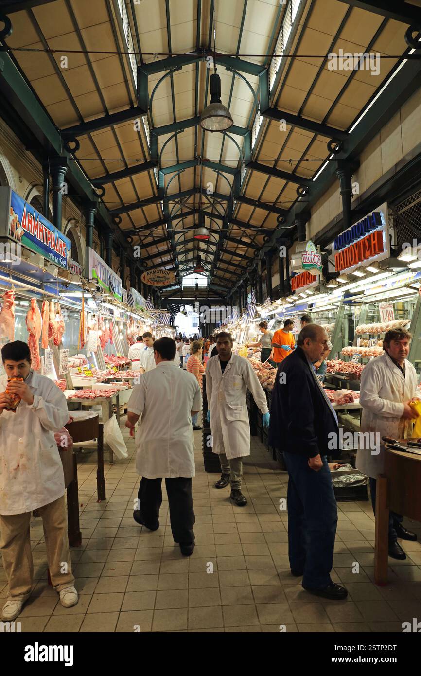 Athens Meat Market Stock Photo - Alamy