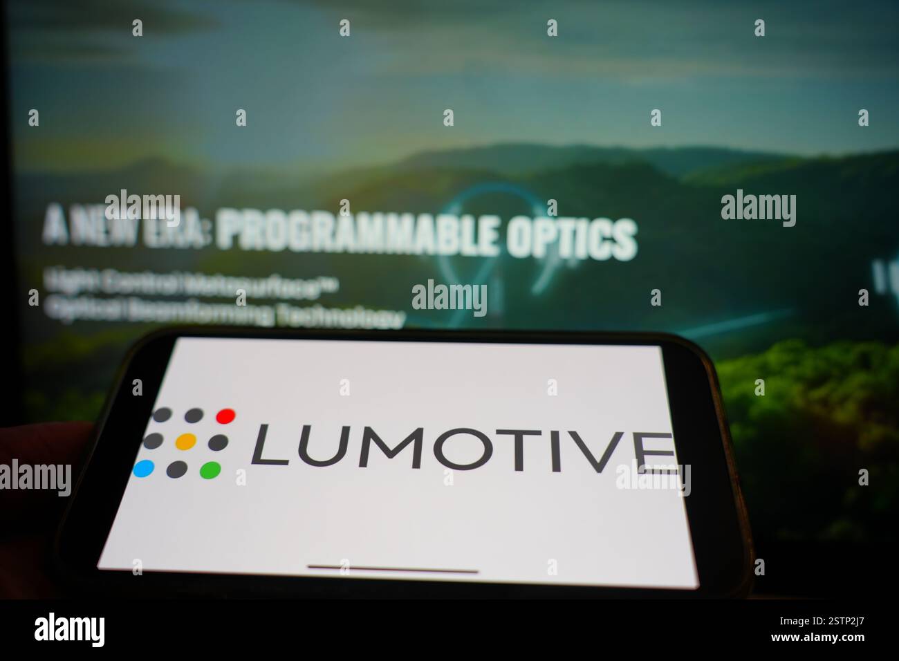 Roosendaal, The Netherlands - February 19, 2025: A mobile phone displaying the logo of Lumotive ...