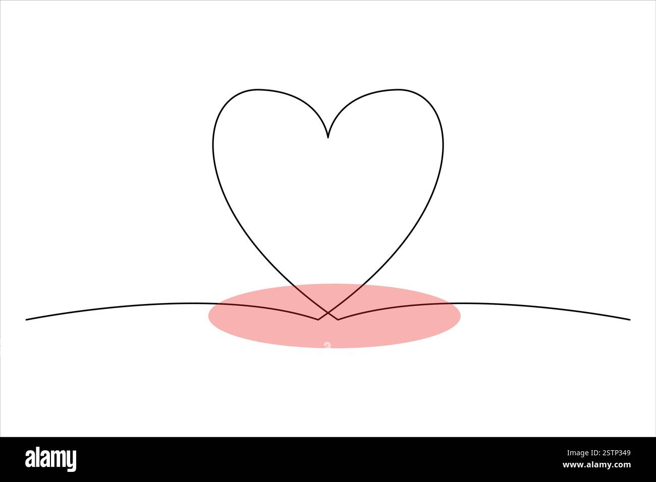 Continuous one line Heart and love sign symbol drawing Isolated on ...