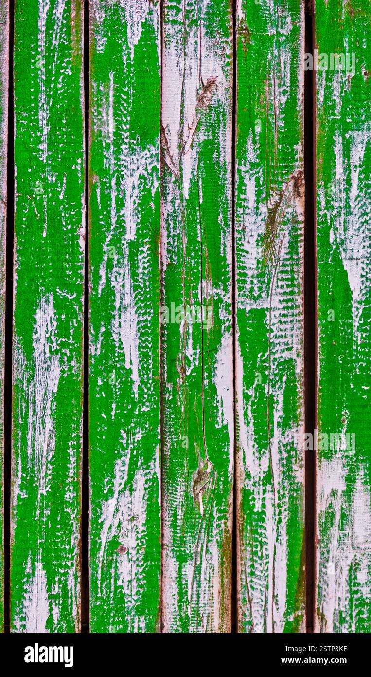 Old planks painted in green and white colors background hi-res stock ...