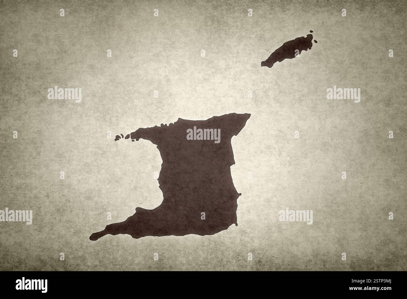 Grunge map of Trinidad and Tobago printed on an old paper Stock Photo ...