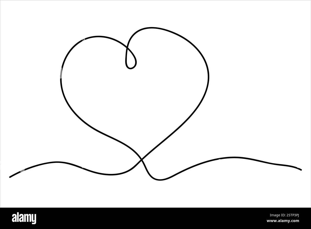 Continuous one line Heart and love sign symbol drawing Isolated on ...