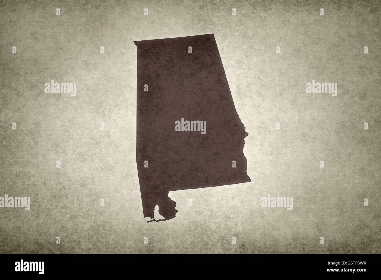 Grunge map of the state of Alabama (USA) printed on an old paper Stock ...
