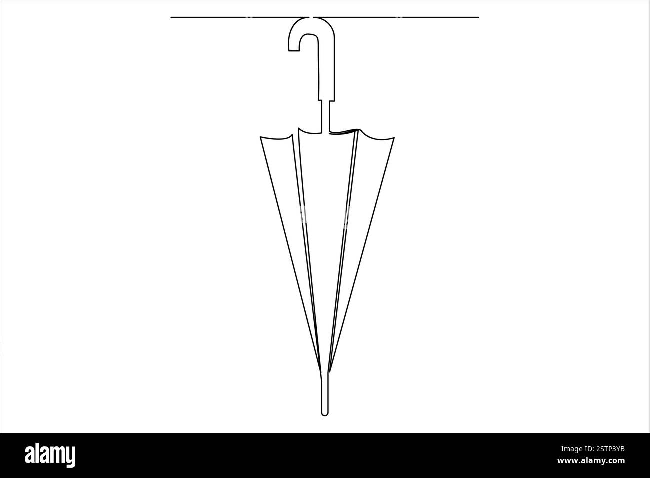 Continuous One line drawing of umbrella outline vector art ...