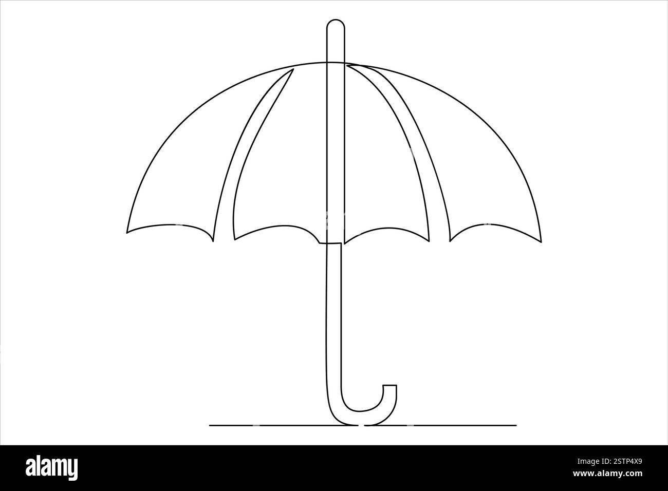 Continuous One line drawing of umbrella outline vector art ...