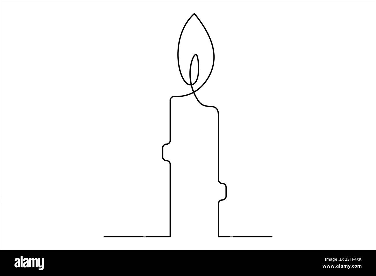 Continuous one line drawing of candle isolated on white Vector ...