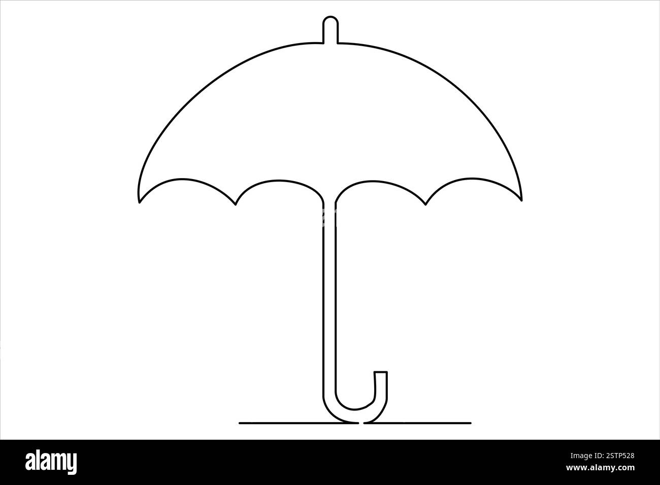 Continuous One line drawing of umbrella outline vector art ...