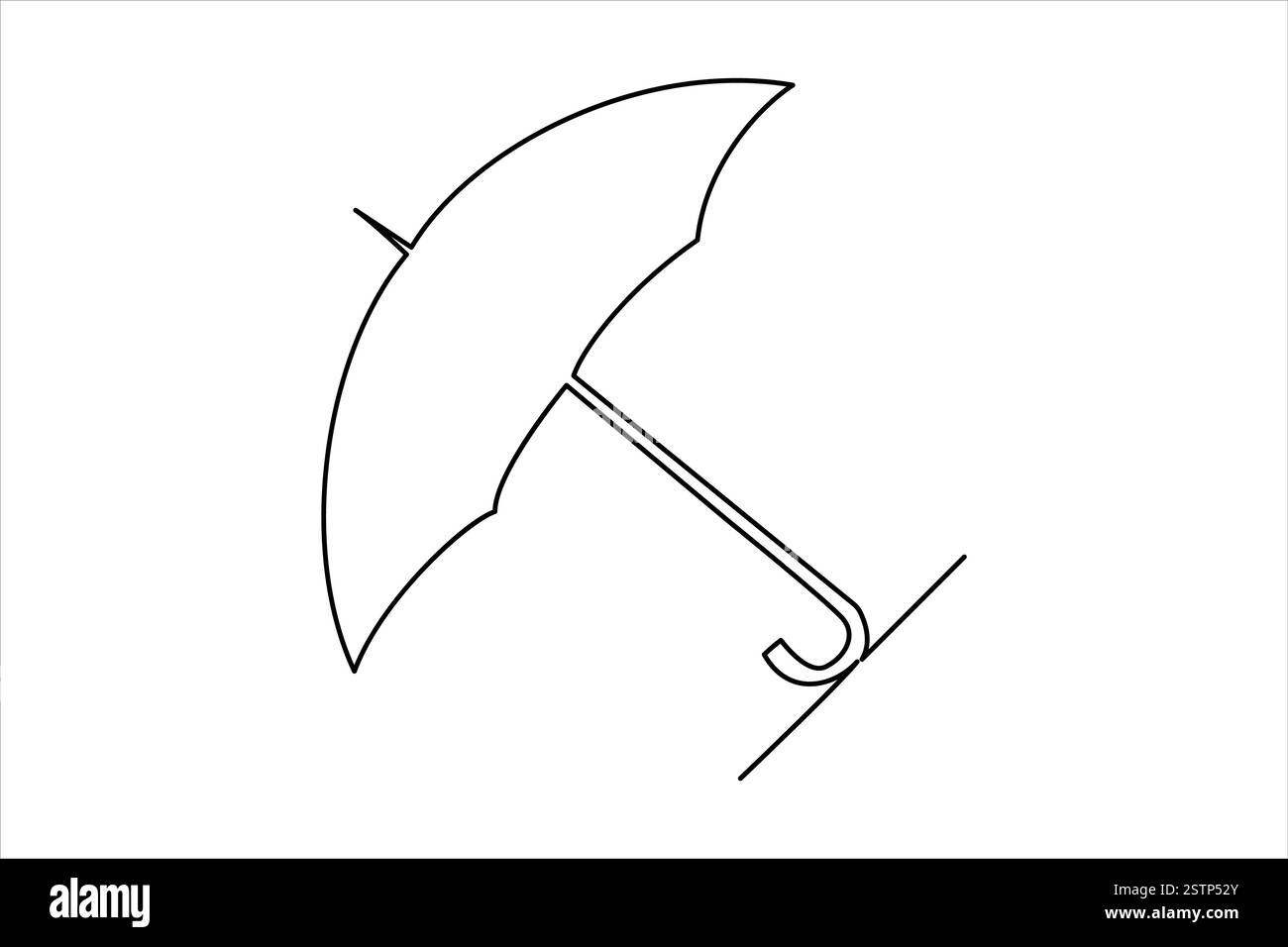 Continuous One line drawing of umbrella outline vector art ...
